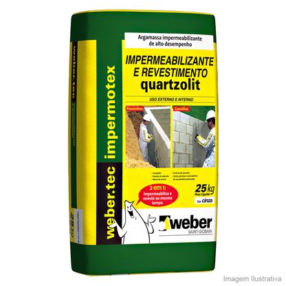 Argamassa Impermotex 25kg Weber Quartzolit - Telhanorte