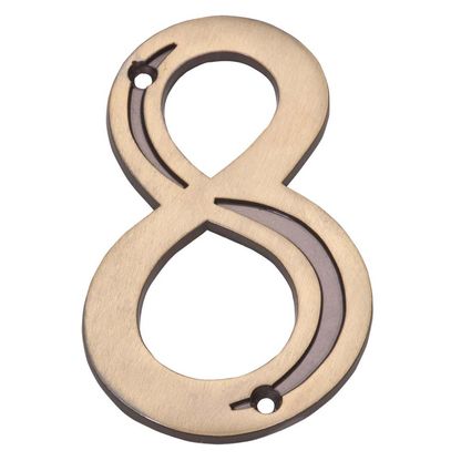 Número 8 Residencial de zamac latonado oxidado União Mundial - Telhanorte