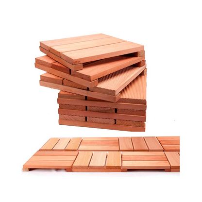 Deck Saligna 600 modular E4E 2,6x30x30cm vermelha Madvei - Telhanorte